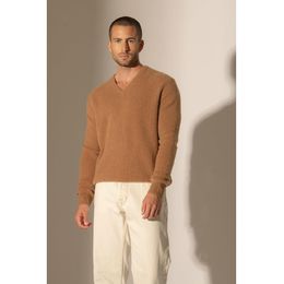 Perfect Cashmere Kaschmir-Pullover "Enzo" in Hellbraun - 65% | Gr&ouml;&szlig;e S | Herren-plussize