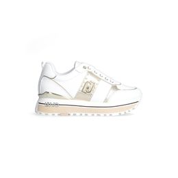 Liu Jo Leder-Sneakers in Wei&szlig;/ Gold - 50% | Gr&ouml;&szlig;e 40 | Damen-sneakers