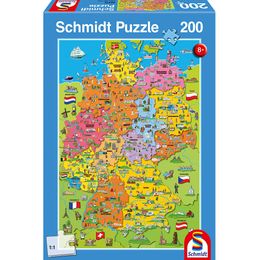 Schmidt Spiele 200tlg. Puzzle "Deutschlandkarte mit Bildern" - ab 8 Jahren - 14% | Gesellschaftsspiele
