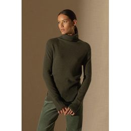 Perfect Cashmere Kaschmir-Rollkragenpullover "Tracy" in Khaki - 65% | Gr&ouml;&szlig;e S | Damen-pullover-cardigans