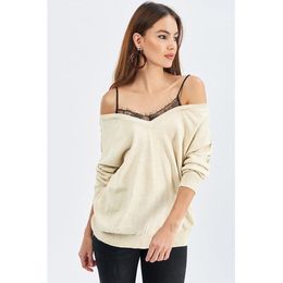 Milan Kiss Pullover in Beige - 72% | Gr&ouml;&szlig;e L | Damen-pullover-cardigans