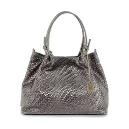 Anna Morellini Leder-Henkeltasche "Eloisa" in Grau - (B)38 x (H)28 x (T)16 cm - 77% | Damen-taschen