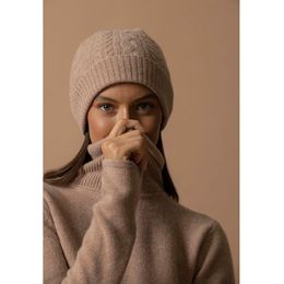 Perfect Cashmere Kaschmir-M&uuml;tze "Popi" in Beige - 57% | Damen-muetzen-caps