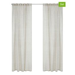 Ellos Home 2er-Set: Gardinen "Malva" in Beige - 39% | Gr&ouml;&szlig;e 135x300 cm | Gardinen-vorhaenge