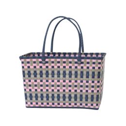 Overbeck and Friends Shopper ''Kara'' in Beige/ Dunkelblau/ Rosa - (B)43 x (H)28 x (T)23 cm - 11% | Damen-taschen