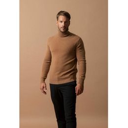Perfect Cashmere Kaschmir-Rollkragenpullover "Trevor" in Cognac - 62% | Gr&ouml;&szlig;e XXL | Herren-plussize