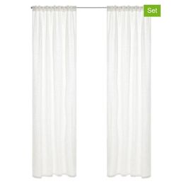 Ellos Home 2er-Set: Gardinen "Malva" in Wei&szlig; - 35% | Gr&ouml;&szlig;e 135x220 cm | Gardinen-vorhaenge