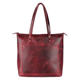 WEZBEY Leder-Schultertasche "Juana" in Bordeaux - (B)39 x (H)35 x (T)13 cm - 62% | Damen-taschen