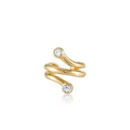Elli Damen Single-Ohrhaken &raquo;Earcuff Ohrklemme mit Kristalle von Swarovski 925 Silber&laquo; gold