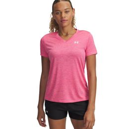 Under Armour Damen Trainingsshirt &raquo;TECH SSV- TWIST&laquo; 1 Stk. Kurzarm, atmungsaktiv, schnell trocknend, V-Ausschnitt wei&szlig; M