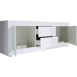 Home Affaire Lowboard &raquo;Basic Breite 210 cm, TV-Board 2 T&uuml;ren, 2 Schubk&auml;sten, TV-Schrank&laquo; Metallgriff, moderne Rahmenoptik, viel Stauraum, Farbauswahl 
