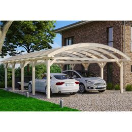 Skan Holz Doppelcarport &raquo;Franken&laquo; Leimholz 550 cm natur beige
