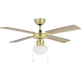 Eglo Deckenleuchte &raquo;FORTALEZA Ventilator & Licht - Stahl - E27 - 1X60W - IP20&laquo; E27 1 Stk. Ventilator mit Beleuchtung, Wohnzimmer, Schalfzimmern, H42 x