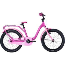 S'COOL S&rsquo;COOL Kinderfahrrad &raquo;S'COOL niXe 18-1S - Pink/Baby Pink&laquo; 1 Gang ohne Schaltung St&uuml;tzr&auml;der montierbar Kinderfahrrad