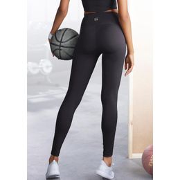 active by Lascana Lascana Active Damen LASCANA ACTIVE Funktionsleggings Perfekt f&uuml;r sportliche Einheiten, mit tollen Mesh-Eins&auml;tze schwarz XS (32/34), N-Gr