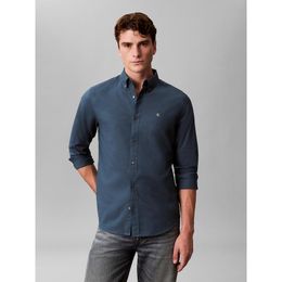Calvin Klein Jeans Herren Langarmhemd Button-Down-Kragen, Baumwoll-Stretch M, N-Gr