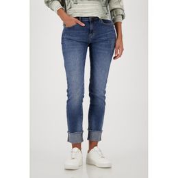 monari Damen Slim-fit-Jeans &raquo;Hose Jeans Nietenschmuck&laquo; Slim-fit-Passform, mit Strasssteinen 46, N-Gr