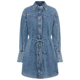 BOSS Orange Damen BOSS Orange Hemdblusenkleid &raquo;Shirtdress Premium Damenmode&laquo; Eingrifftaschen tailliert, Denim-Look XL (42), N-Gr