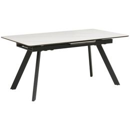 Mid.you Esstisch Keramik Marmor-Optik Ausziehbar, Schwarz, Wei&szlig;, Metall, Keramik, Holzwerkstoff, rechteckig, eckig, 90x76x160-200 cm, ausziehbar, Esszimmer, Tische, Esstische, Esstische ausziehbar