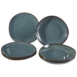 like.Villeroy & Boch Tafelservice Lave Gris, Keramik, 8-teilig, Abstraktes, 28x2.7x28 cm, robust, Essen & Trinken, Geschirr, Geschirr-Sets, Tafelservice