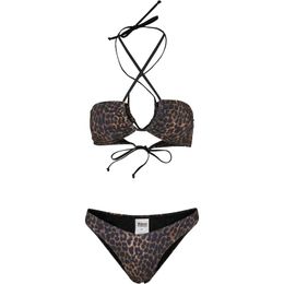 Urban Classics Damen Urban Classics B&uuml;gel-Bikini &raquo; Damen Ladies AOP Hot V Bikini&laquo; S, N-Gr