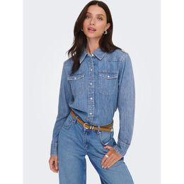 Only Damen Only Jeansbluse &raquo;ONLCHARLIZE LS DNM SHIRT AKM NOOS&laquo; mit Brusttaschen L