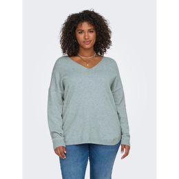 Only Carmakoma Damen Only CARMAKOMA V-Ausschnitt-Pullover &raquo;CARMARGARETA LS PULLOVER KNT NOOS&laquo; Viskosemischung, regular fit L