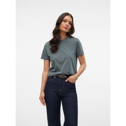 V&eacute;ro Moda Vero Moda Damen Kurzarmshirt &raquo;VMPAULINA SS T-SHIRT GA JRS NOOS&laquo; Baumwolle, regular fit gr&uuml;n M