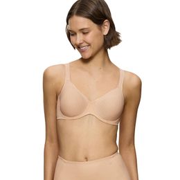 Triumph B&uuml;gel-BH &raquo;Modern Soft+Cotton W&laquo; mit dezenten Glanz-Streifenmuster und breiten Tr&auml;gern beige 105, Cup B B&uuml;gel-BH