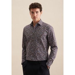 Seidensticker Herren Seidensticker Businesshemd &raquo;Regular&laquo; Regular 1/1 Kentkragen Floral braun L41, normale &Auml;rmell&auml;ngen