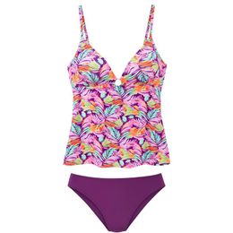 Vivance Damen Tankini mit farbenfrohem Bl&auml;tterdruck 36, Cup C/D