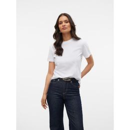 V&eacute;ro Moda Vero Moda Damen Kurzarmshirt &raquo;VMPAULINA SS T-SHIRT GA JRS NOOS&laquo; Baumwolle, regular fit wei&szlig; XS