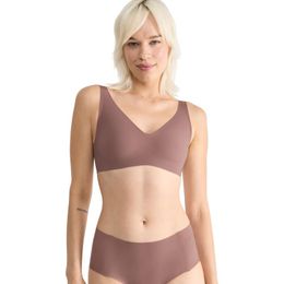 Sloggi Damen Sloggi Soft-BH &raquo;ZERO Feel 2.0&laquo; nahtlos, herausnehmbaren Pads, V-Ausschnitt, breite Tr&auml;ger braun S, N-Gr