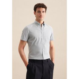 Seidensticker Herren Seidensticker Businesshemd &raquo;Slim&laquo; Slim 1/2 Button-Down-Kragen Struktur gr&uuml;n M (39), normale &Auml;rmell&auml;ngen