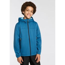 Icepeak M&auml;dchen Softshelljacke &raquo;KONAN JR&laquo; 1 Stk. tlg. mit Kapuze f&uuml;r Kinder und Jugendliche, wasserabweisend, windabweisend blau 140
