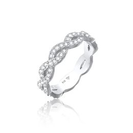 Elli Damen Fingerring &raquo;Infinity mit Kristallen von Swarovski 925 Silber&laquo; silber