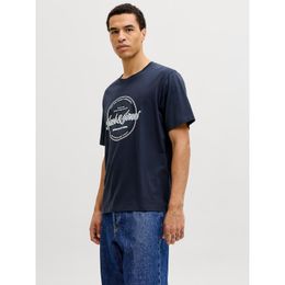 Jack & Jones Jack & Jones Herren Rundhalsshirt &raquo;JJEDOVER DENIM TEE SS O-NECK SN&laquo; mit Logobranding L
