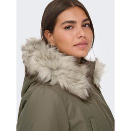 Only Carmakoma Damen Only CARMAKOMA Parka &raquo;CARIRENA PARKA COAT OTW&laquo; mit Kapuze Kunstfaser, regular fit grau S