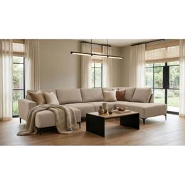 Home Affaire Wohnlandschaft &raquo;Tournon U-Form, XXL Sofa, Breite 333 cm, Webstoff, Chenille&laquo; Designsofa im nordischen Stil, Wellenunterfederung, 