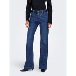 Only Damen Only Bootcut-Jeans &raquo;ONLMADISON HW POCKET FL DNM GEN533 NOOS&laquo; hohe Leibh&ouml;he, aufgesetzte Eingrifftaschen, ausgestellte Beinform 26, L&auml;nge 34