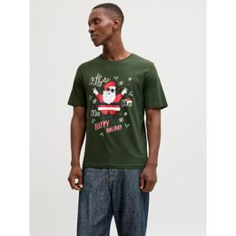 Jack & Jones Jack & Jones Herren Rundhalsshirt &raquo;JJCHRISTMAS TEE SS CREW NECK XMAS&laquo; mit weihnachtlichem Druck XS