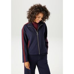 Aniston Casual Damen Aniston CASUAL Kurzjacke mit Tapes an den Eingrifftaschen und langen &Auml;rmeln rot 44