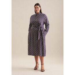 Seidensticker Damen Seidensticker Sommerkleid &raquo;Schwarze Rose&laquo; 1/1 Kragen Druck lila 4XL48, Normalgr&ouml;&szlig;en