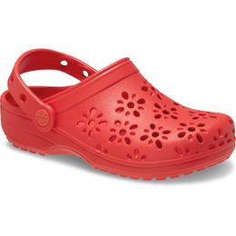 Crocs M&auml;dchen Clog &raquo;Classic Floral Cut Out Clog&laquo; Sommerschuh, Sandale, Strandschuh mit schwenkbarem Fersenriemen rot 30