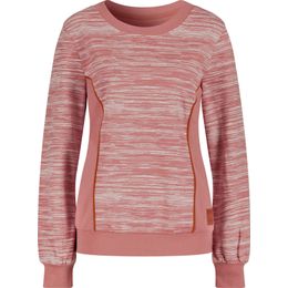 CR&Eacute;ATION L Damen Sweatshirt mit Uni-Eins&auml;tzen rosenholz-ecru-bedruckt Gr&ouml;&szlig;e 40