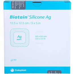 Avitamed Biatain Silicone Ag Schaumverband 12,5x12,5 cm 5 St