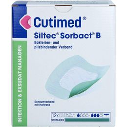 Cutimed Siltec Sorbact B PU-Verb.7,5x7,5 cm 12 St