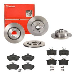 Brembo Bremsensatz-Vorn und hinten Bremsensatz, Scheibenbremse vorne rechts links innenbel&uuml;ftet 280mm f&uuml;r SKODA VW SEAT PEUGEOT (FAW) AUDI NISSAN RENA