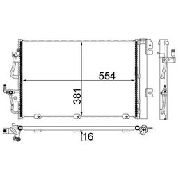 Mahle Kondensator, Klimaanlage f&uuml;r HOLDEN SATURN VAUXHALL OPEL 52400555 13129192 1850096 AC 377 001S