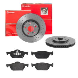 Brembo Bremsensatz-Vorderachse XTRA LINE / STANDARD Bremsensatz, Scheibenbremse vorne rechts links Gelocht/innenbel. 320mm f&uuml;r HONDA 45022TL1G00 45022